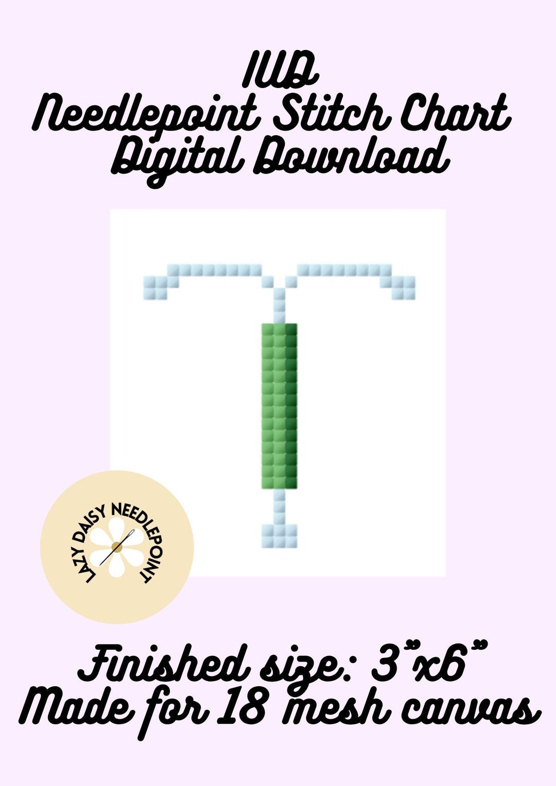 IUD Needlepoint Pattern: DIY Canvas Stitch Guide (digital Download) - Etsy