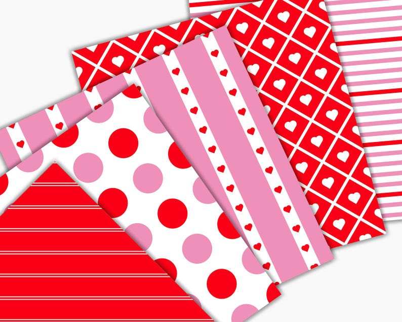 Editable Valentine Digital Papers: Customizable Romantic Backgrounds ...