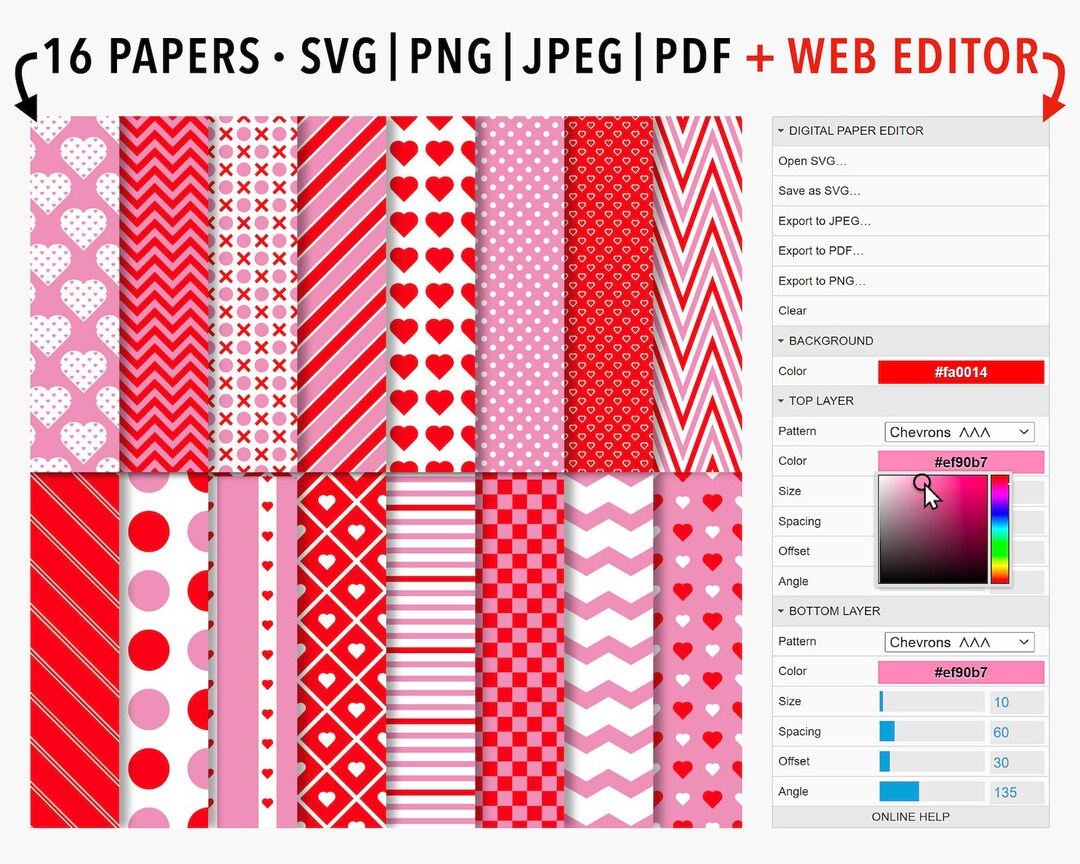 Editable Valentine Digital Papers: Customizable Romantic Backgrounds ...