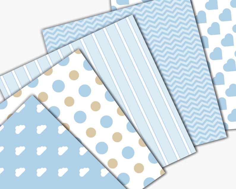 Editable Baby Boy Digital Papers, Baby Boy Shower, Nursery Papers, Baby ...