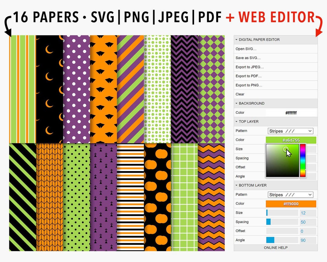Editable Halloween Digital Paper Pack: Halloween Backgrounds, Printable ...