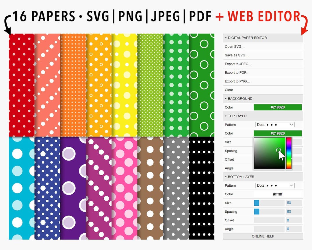 Editable Polka Dot Digital Paper: Seamless Pattern Polkadot Background ...