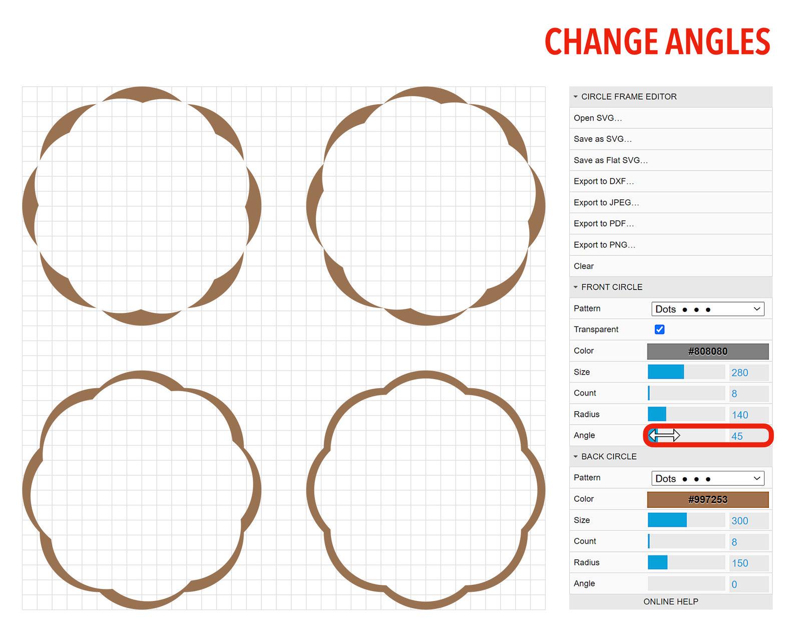 Editable Scalloped Circle Frames SVG Bundle in Rainbow Colors ...