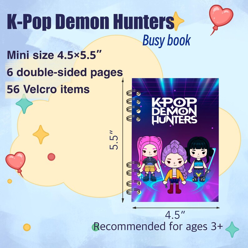 Mini K-pop Busy Book – Kpop Demon Hunters & Saja Boys Quiet Book ...