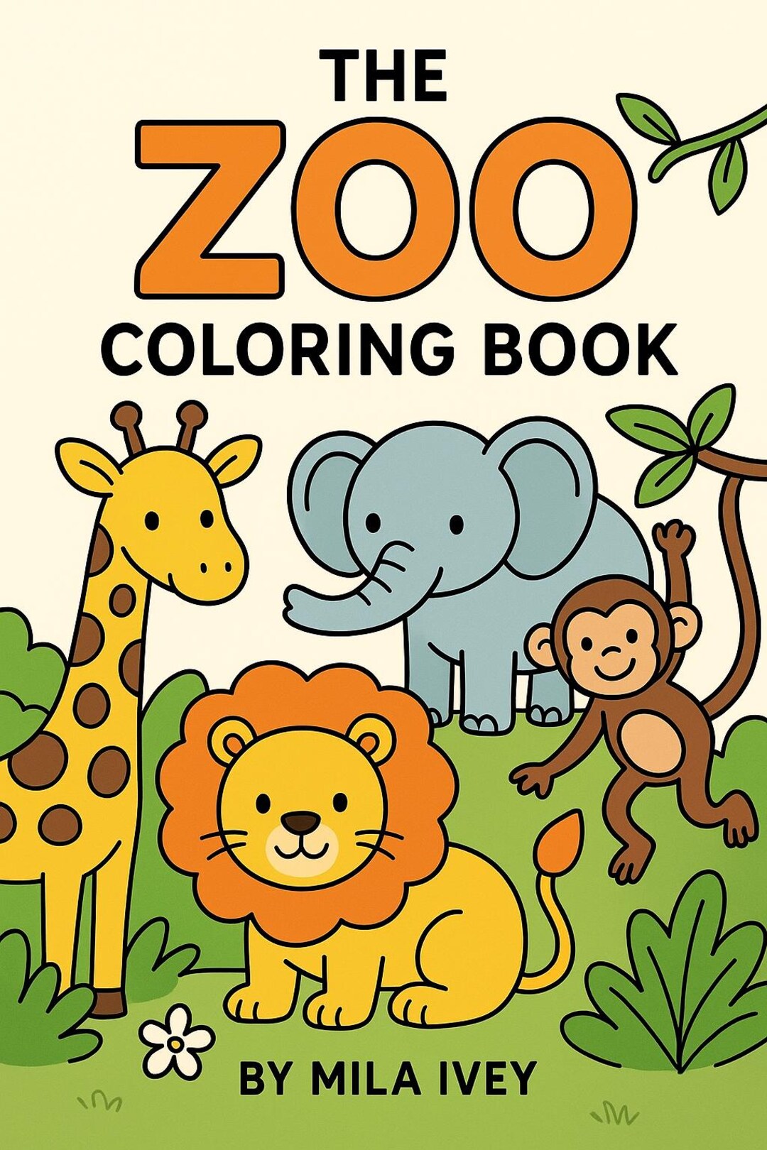 The Zoo Coloring Book- Printable Fun Animal Coloring Pages for Kids 2-8 ...