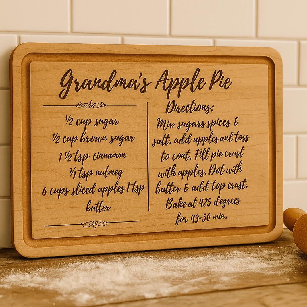 Grandmas Recipe Board, Personalized Engraved Cutting Board With Vintage ...