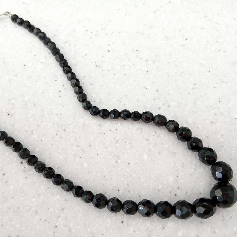 Jet Bead Necklace - Etsy