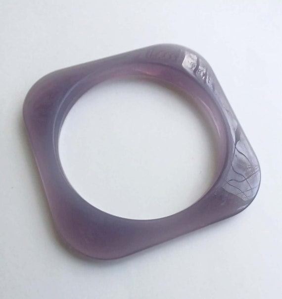 vintage gray lucite bangle - Gem