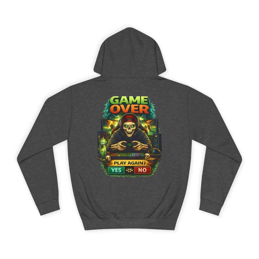 Game Over Skeleton Gamer Hoodie | Retro Arcade, Yes No Button - Etsy