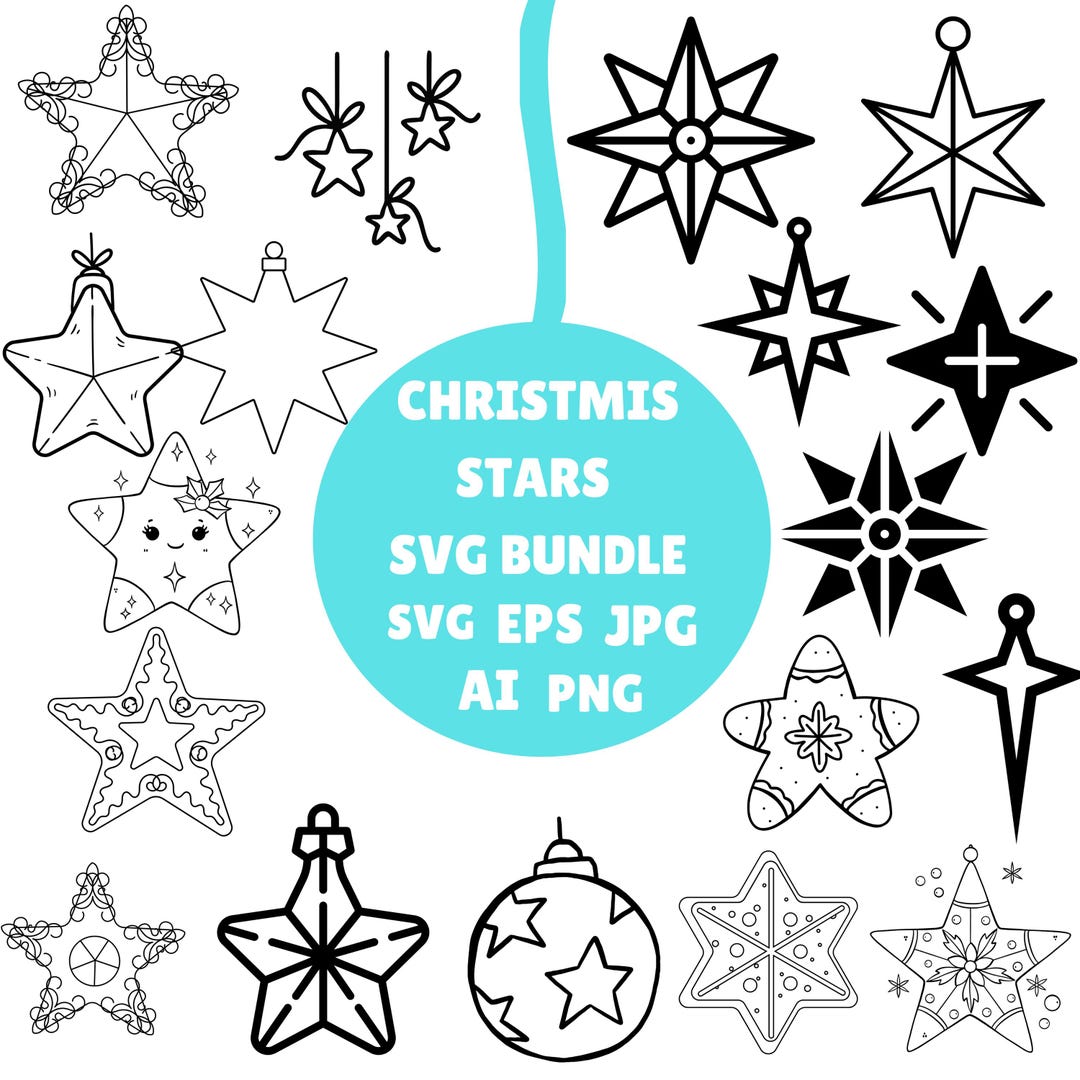 Christmas Stars Bundle Svg, Star Ornaments Svg, Digital Download. - Etsy