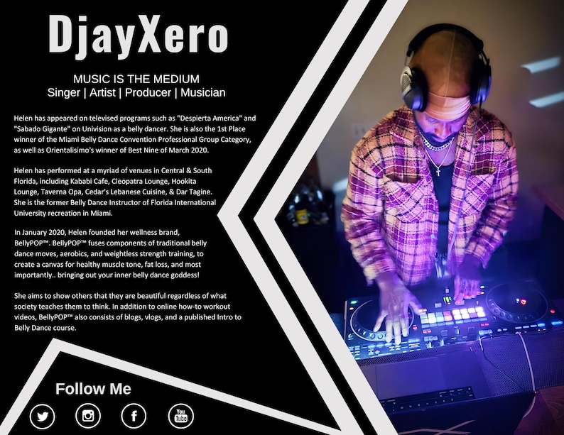 Editable Electronic Press Kit (epk)/media Kit Template for Djs, Singers ...