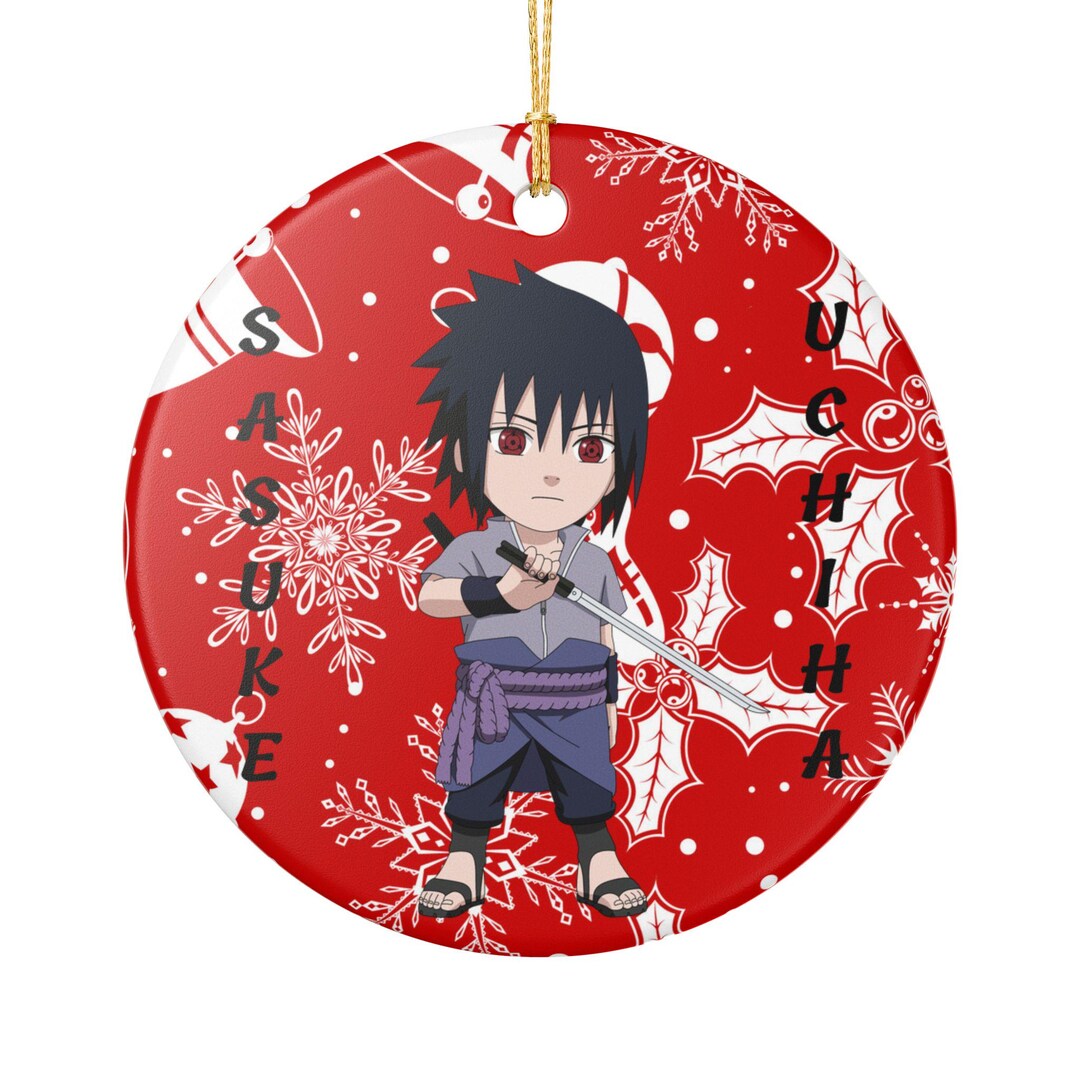 Sasuke Uchiha Holiday Ornament - Naruto Decor, Ceramic Hanging ...