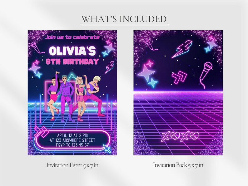 K-pop Birthday Invitation | Editable Canva Template | Music Party ...