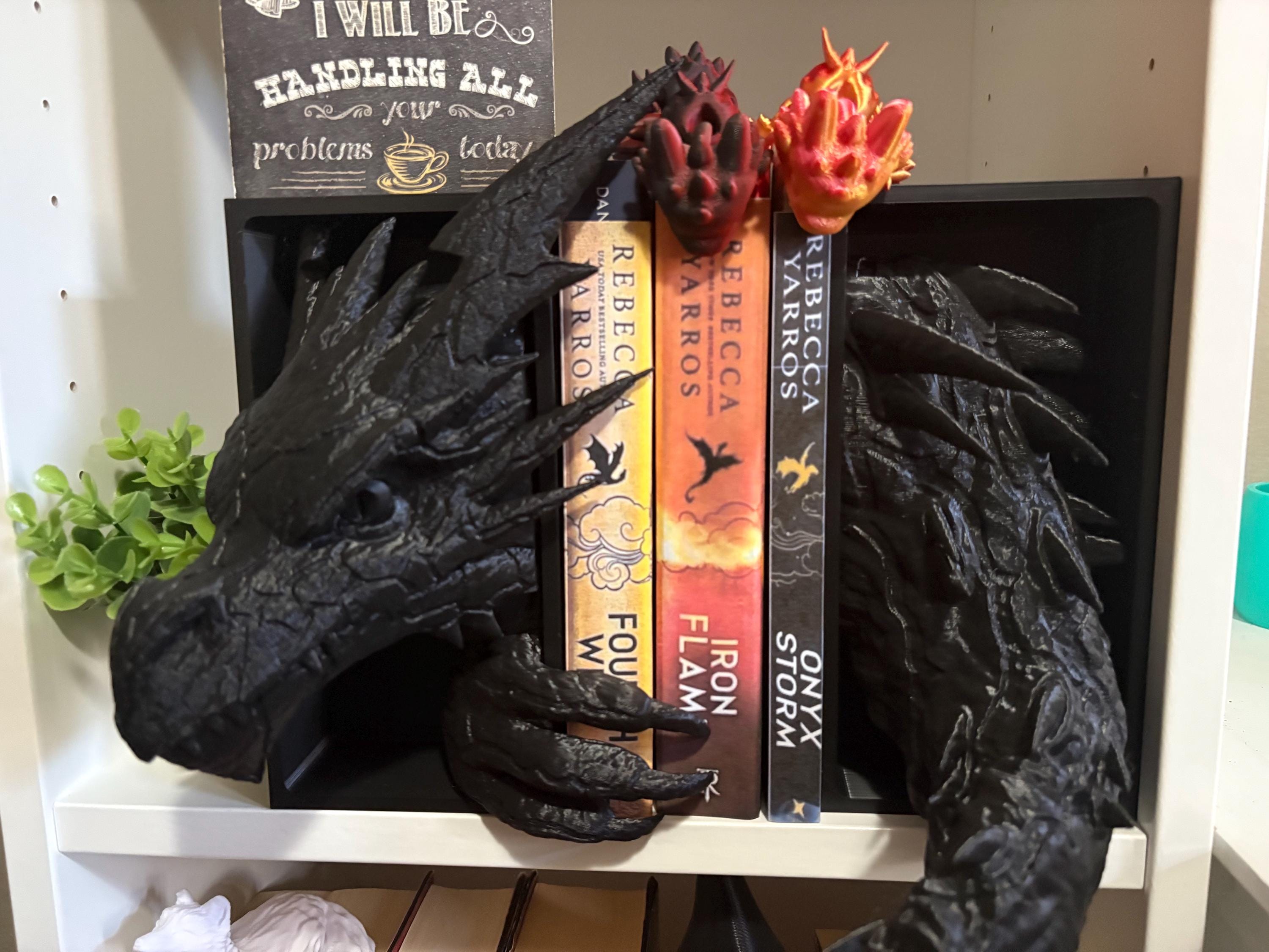 Fourth Wing Inspired Dragon Bookend | 3D Printed Fantasy Decor - Etsy