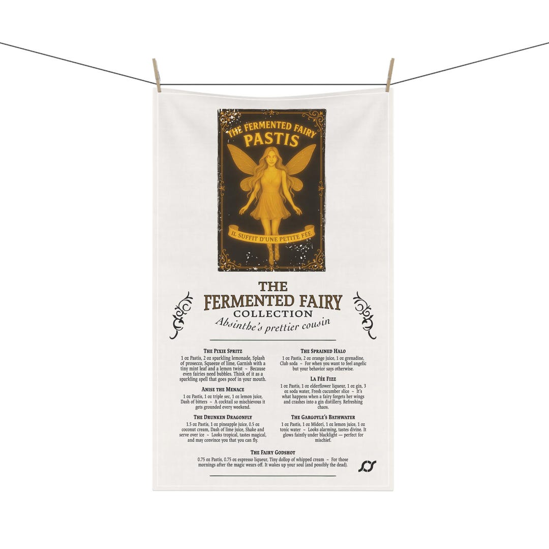 Pastis the Fermented Fairy - Poster & Drinks Kitchen Tea Towel - Etsy