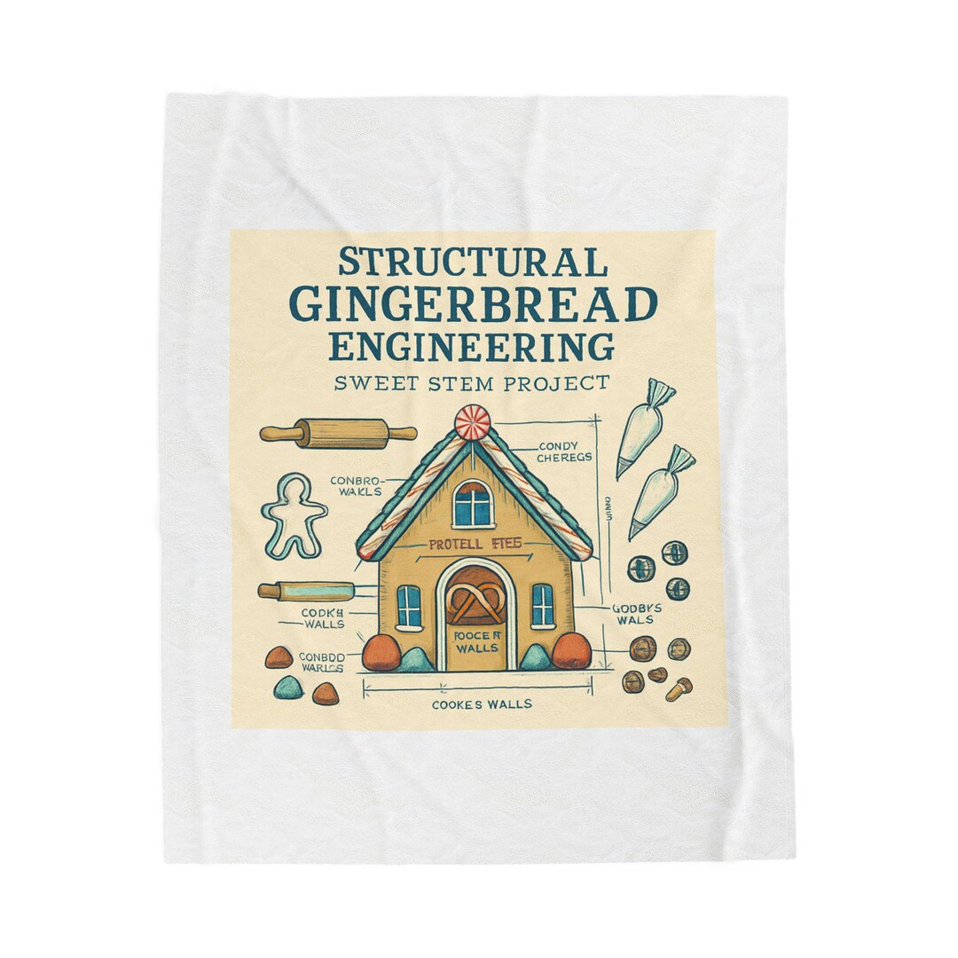 Structural Gingerbread Engineering Velveteen Plush Blanket ...
