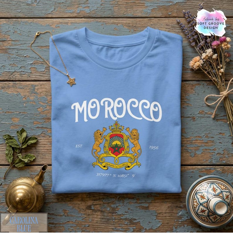 Camiseta Marrocos, Brasão do Leão Real, 100% Algodão - Etsy Portugal