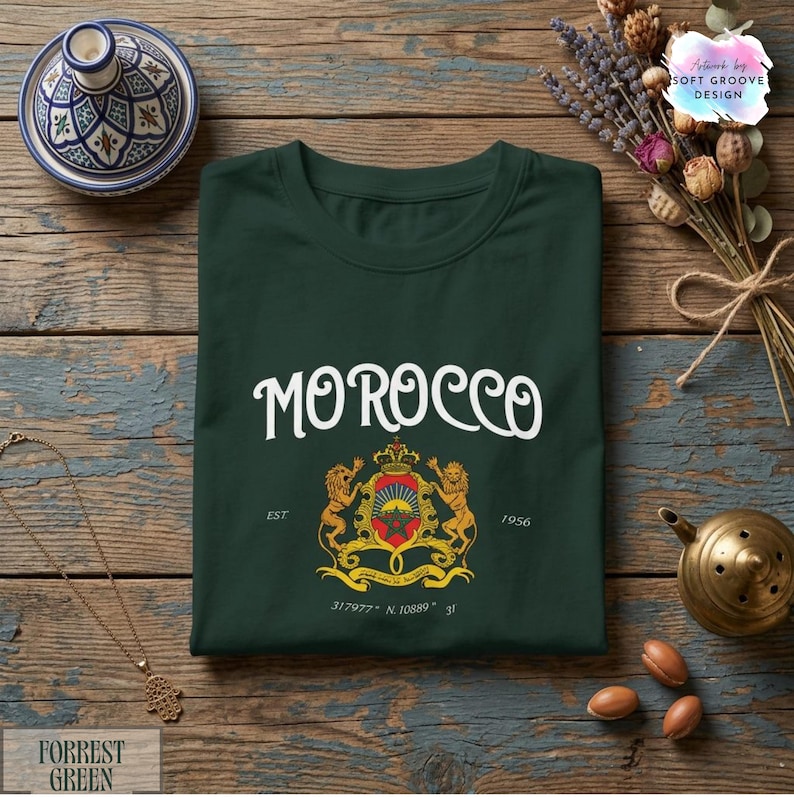 Camiseta Marrocos, Brasão do Leão Real, 100% Algodão - Etsy Portugal