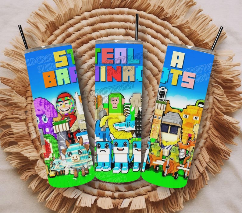 Steal A Brainrot Tumbler Wrap PNG | Funny Gamer 20oz - 30oz Skinny Cup ...