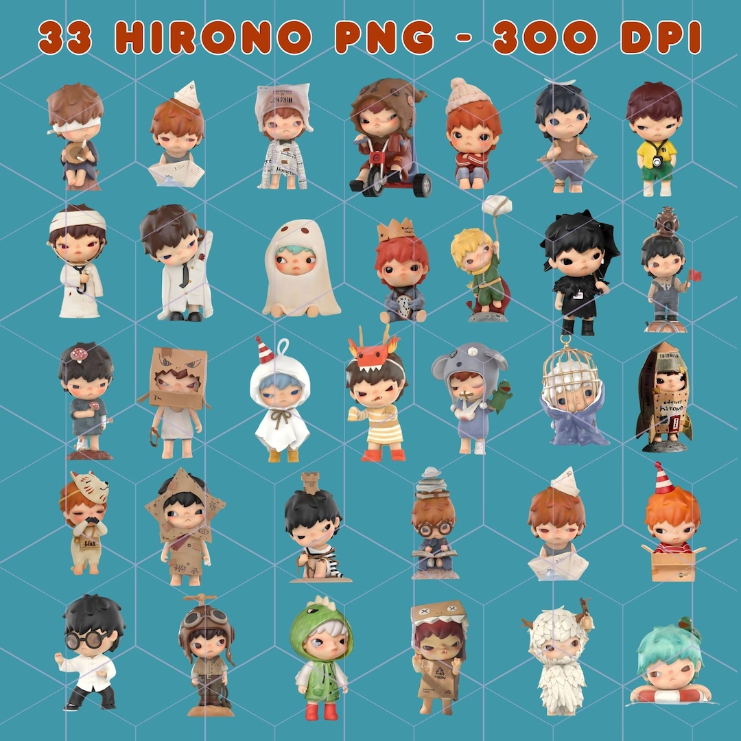 Hirono PNG Bundle 33 Images | Kiva’s Paper Drawing Style Png Digital ...