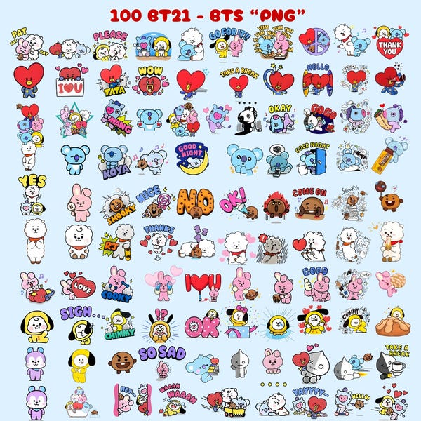 Bt21 Stickers - Etsy