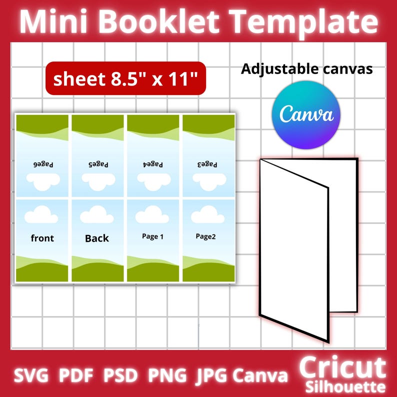 Mini Booklet Canva Template, Sublimation Booklet,diy Mini Booklet,svg ...