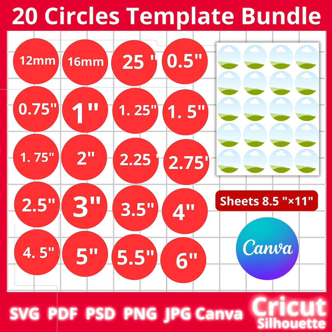 Circles Editables,editable Circle Template Bundle, Printable Round ...
