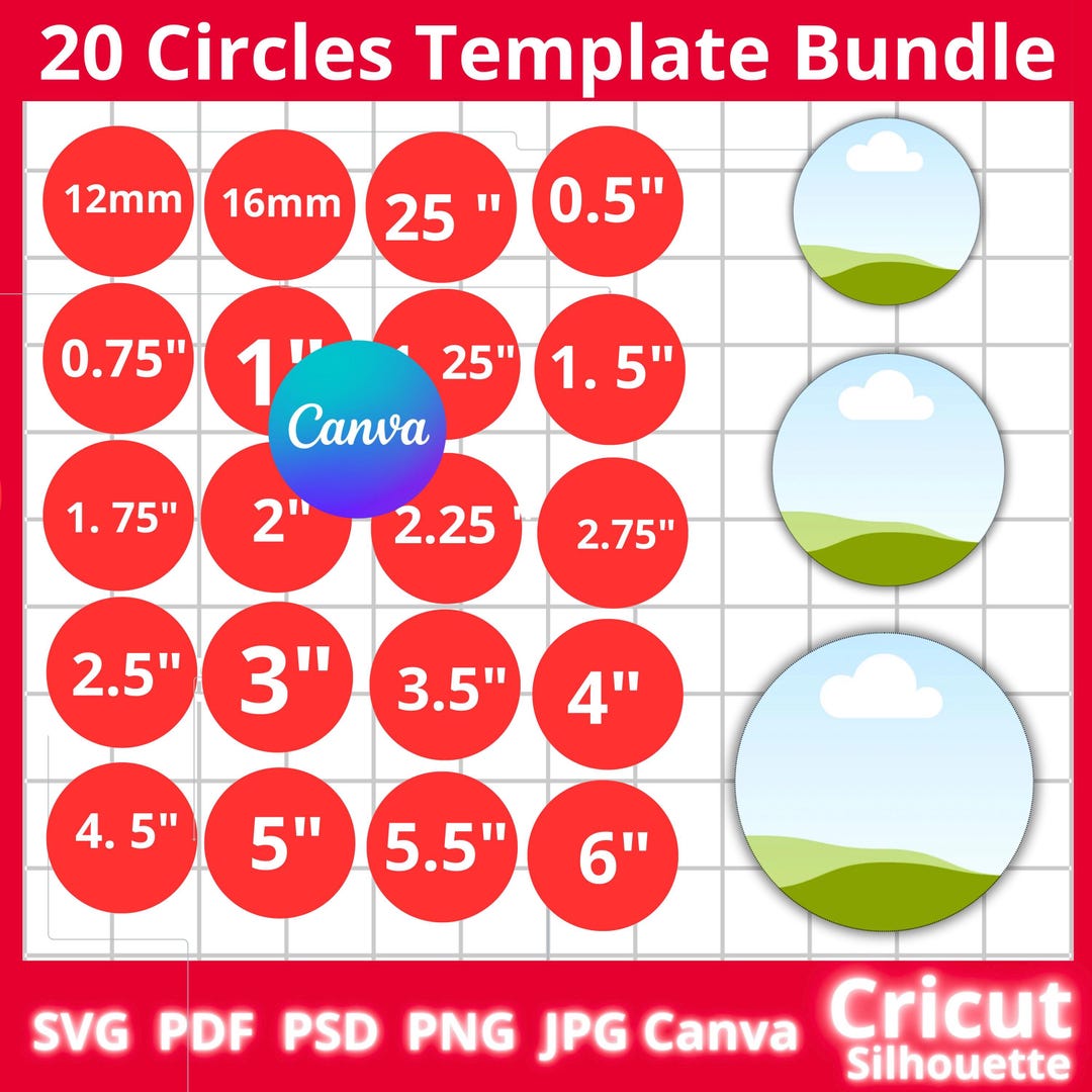 Circle Template Bundle,editable Canva Circle Template,just Drop Your ...