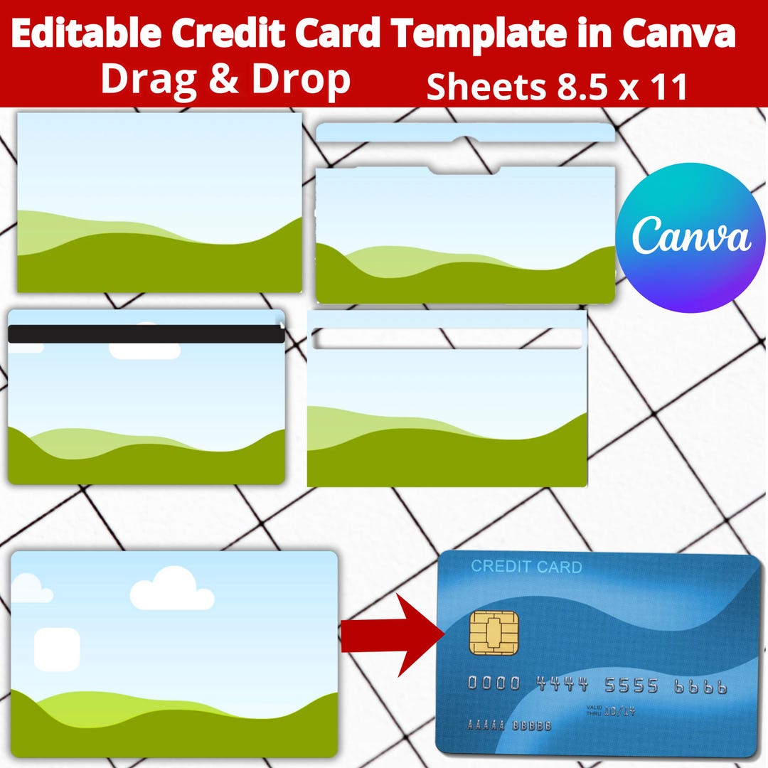 Editable Credit Card Template, Canva Debit Card Cover (digital Download ...