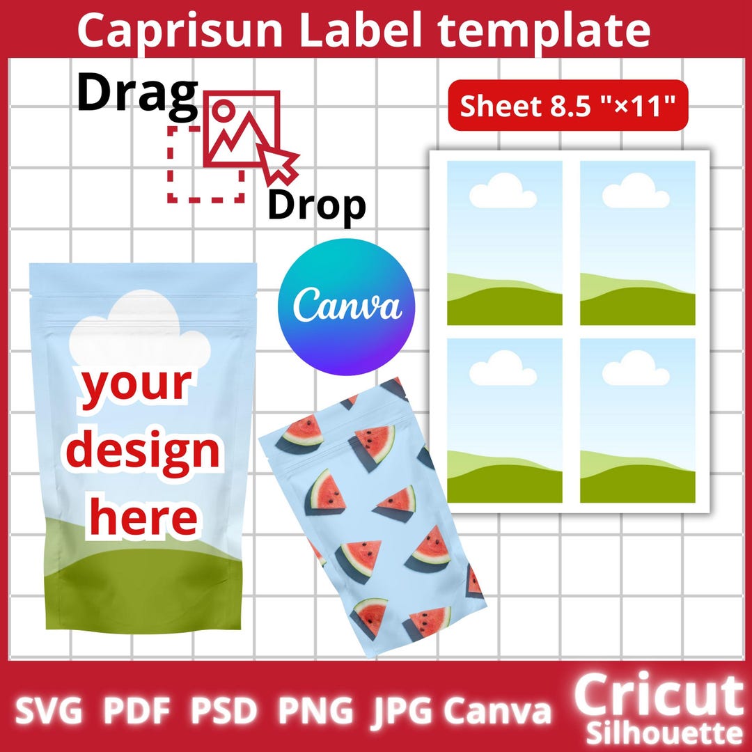 Capri Sun Label Canva Template, Editable Juice Pouch (digital Download ...