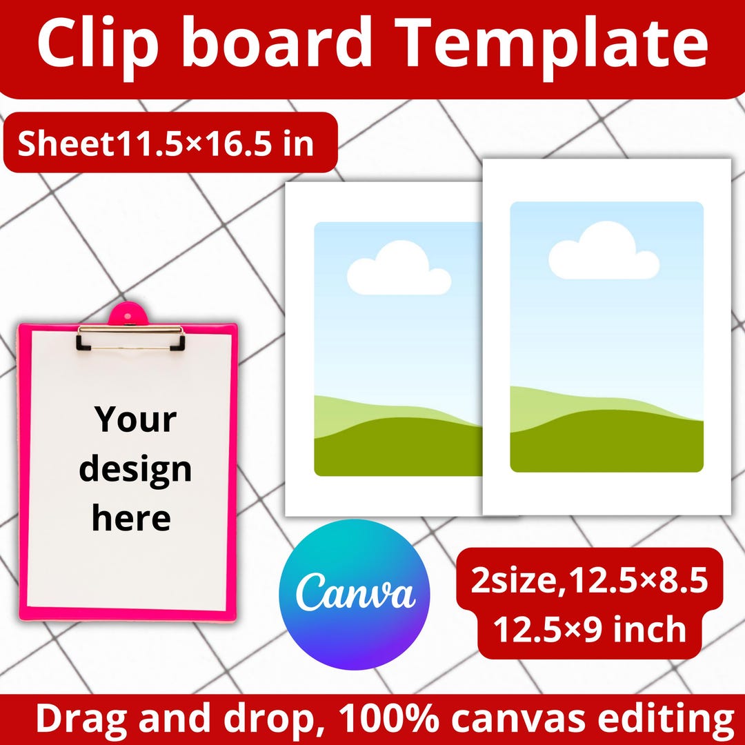 Sublimation Clipboard Cover Template, Canva Mockup (digital Download ...