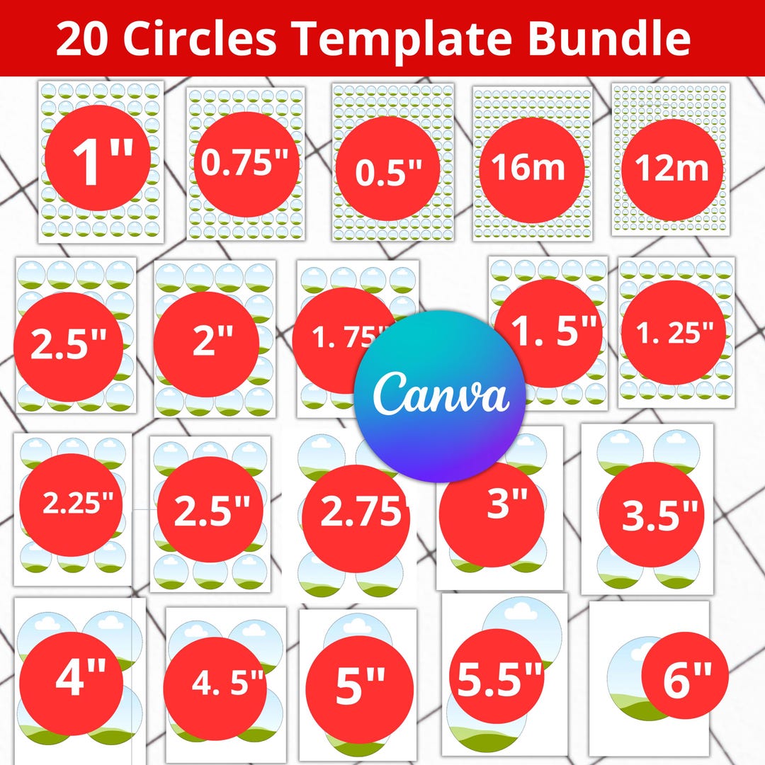 Circle Template Bundle,editable Canva Circle Template,blank Circle ...