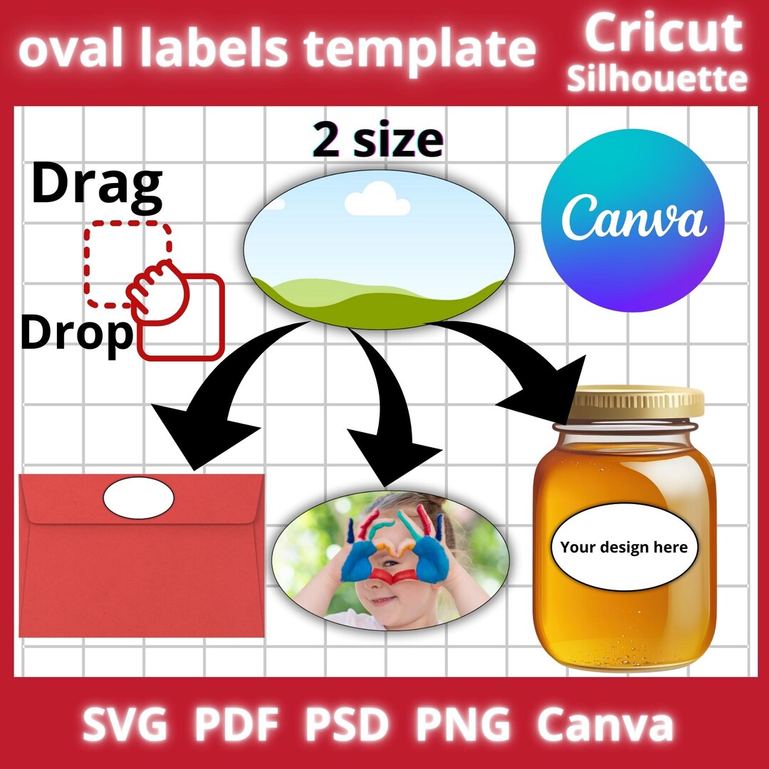 Oval Label Template, Editable Canva Stickers (digital Download) - Etsy