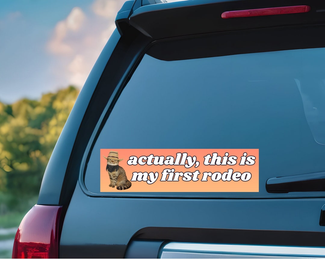 First Rodeo | Funny Bumper Sticker | Bumper Magnet | Meme Sticker ...