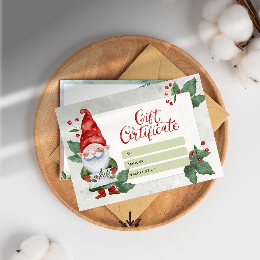 Editable Christmas Gift Certificate Template | Printable Holiday ...