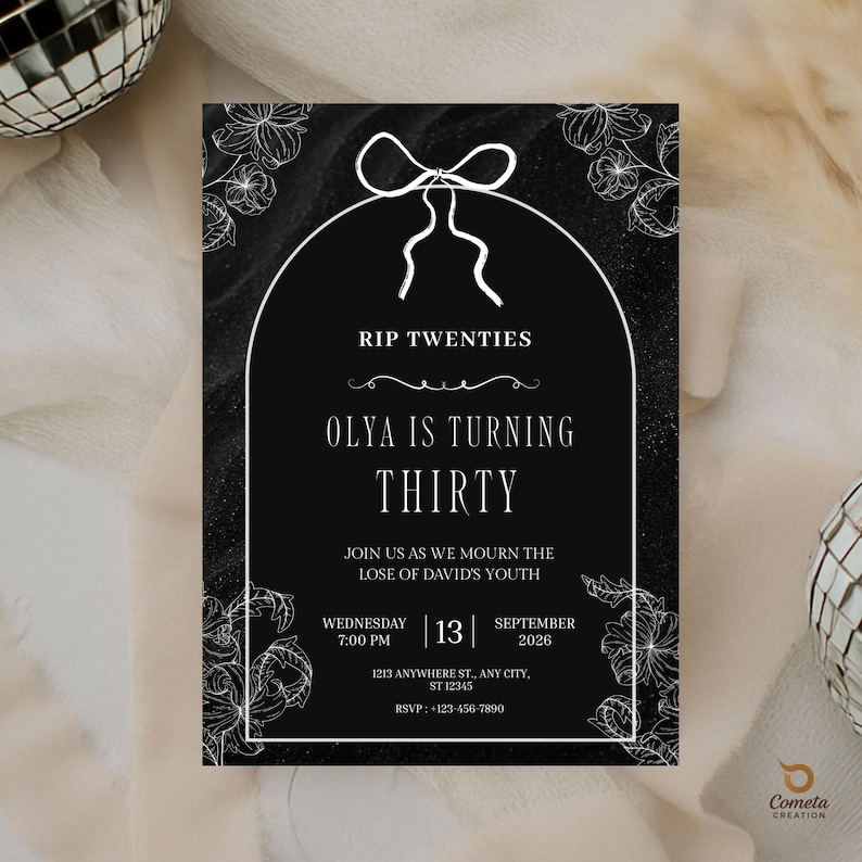 RIP Twenties Invitation, Death to My 20s Party Invite, 30th Birthday ...