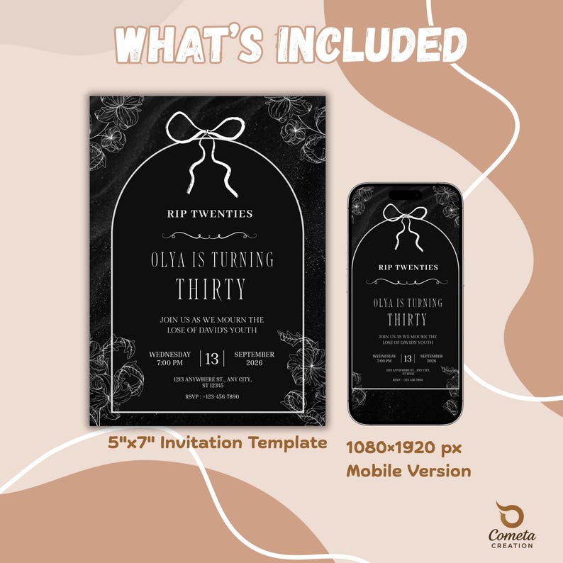 RIP Twenties Invitation, Death to My 20s Party Invite, 30th Birthday ...