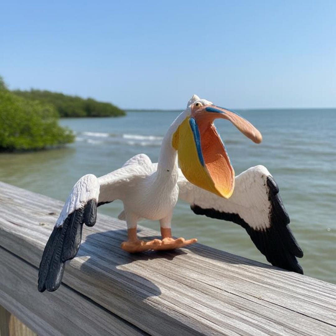 Pelican Figurine Realistic Bird Toy Animal Model Mini Sea Bird ...