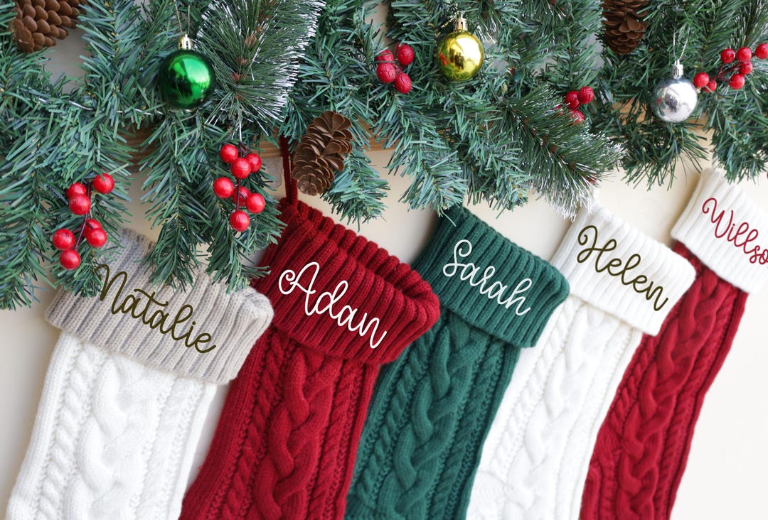 Christmas Stockings, 2025 Custom Embroidered Family Name Stocking ...