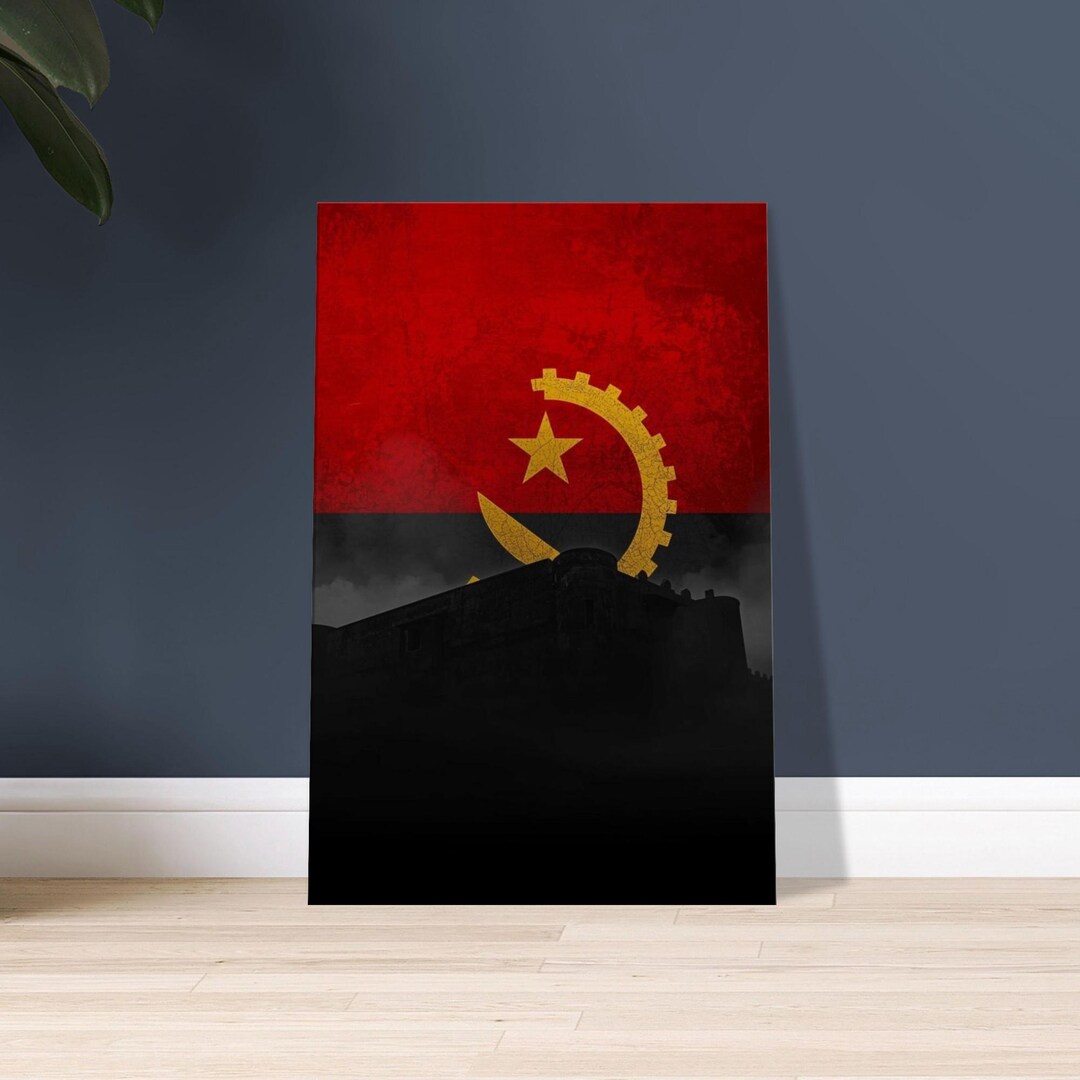 Angola Canvas Luanda Fortress Flag Minimalist African Wall Art Travel ...