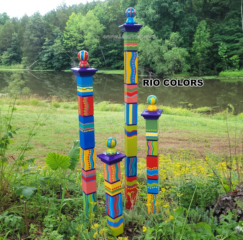 Garden Art Totems Garden Stake Gift for Gardner Colorful - Etsy Canada