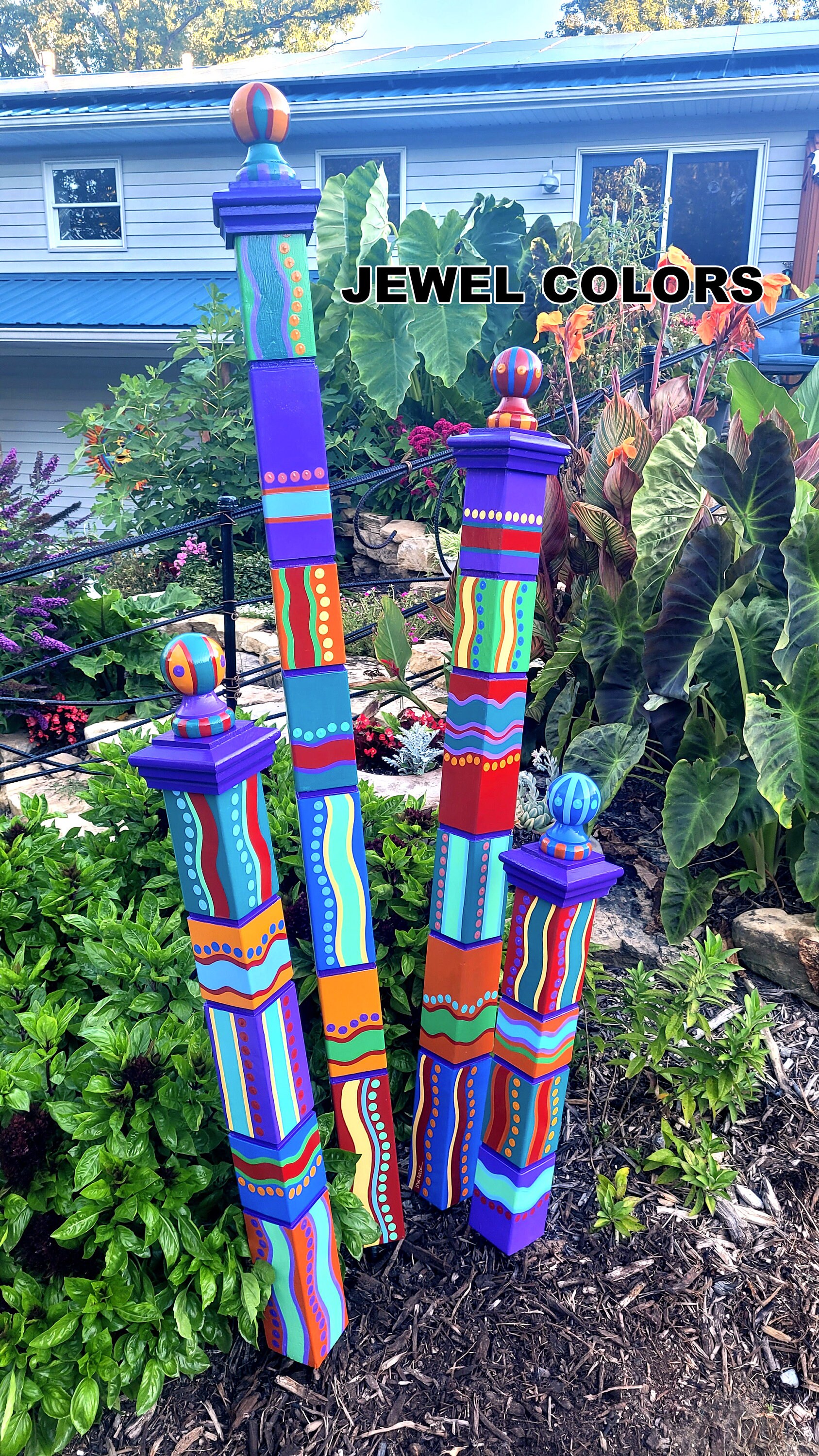 Garden Art Totems Garden Stake Gift for Gardner Colorful - Etsy Canada