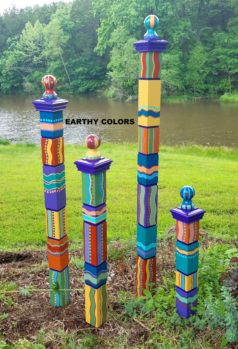 Garden Art Totems Garden Stake Gift for Gardner Colorful - Etsy Canada