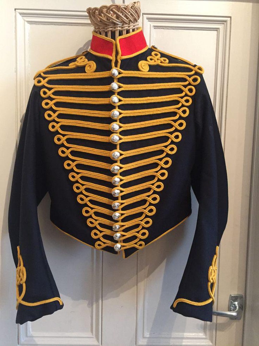 Napoleonic Black Hussar Jacket – Gold Braided Officer Military Jacket ...