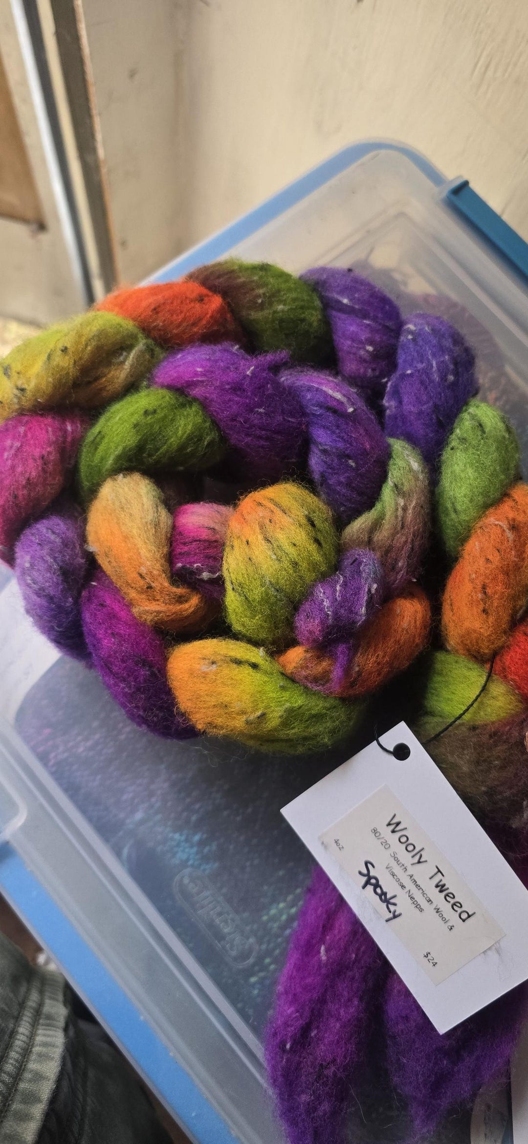 Wooly Tweed South American Wool & Viscose Neon Spooky Orange Green ...