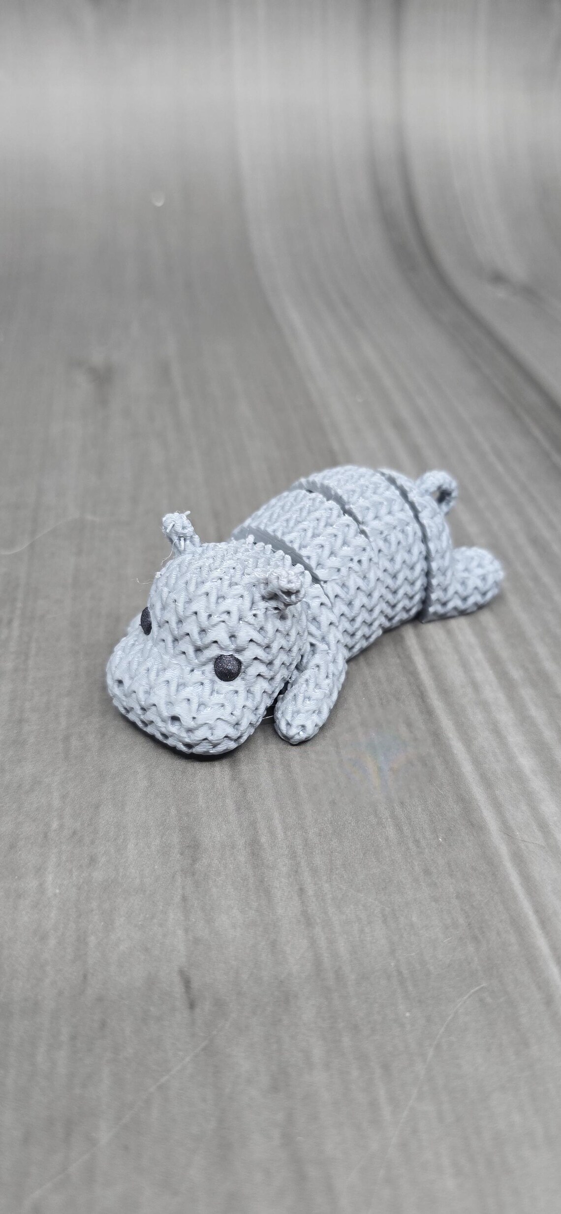 3d Printed Knit Texture Flexible Figurine Hippo - Etsy
