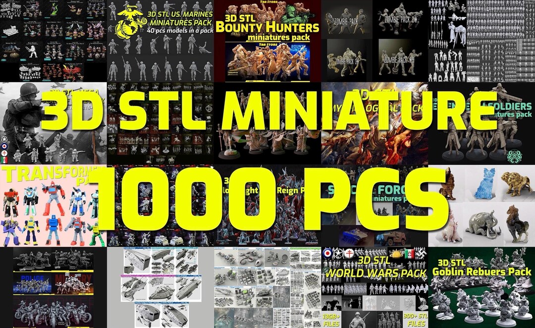 Miniature 1000 Pack | Stl File | Miniatures | 3D Miniatures | Stl ...