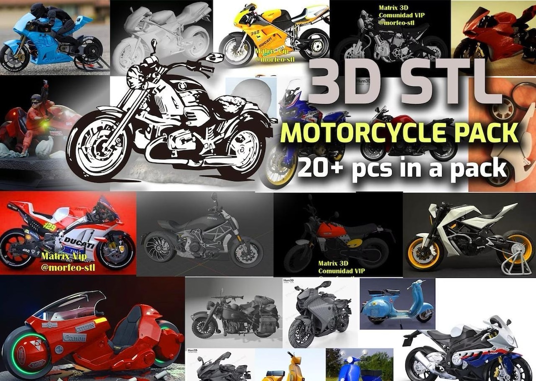 MOTORCYCLE 3D STL PACK - Etsy