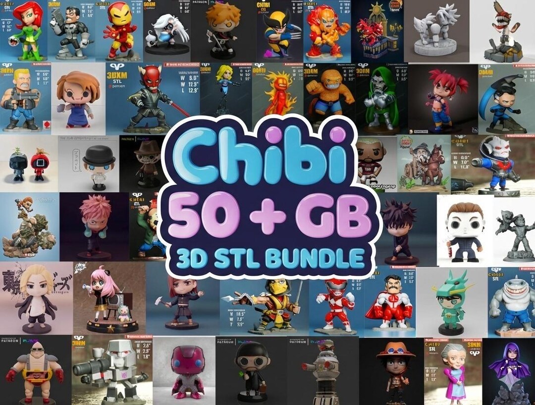 Chibi Miniature STL Mega Bundle - 50GB+ Cute 3D Print Files - Fantasy ...