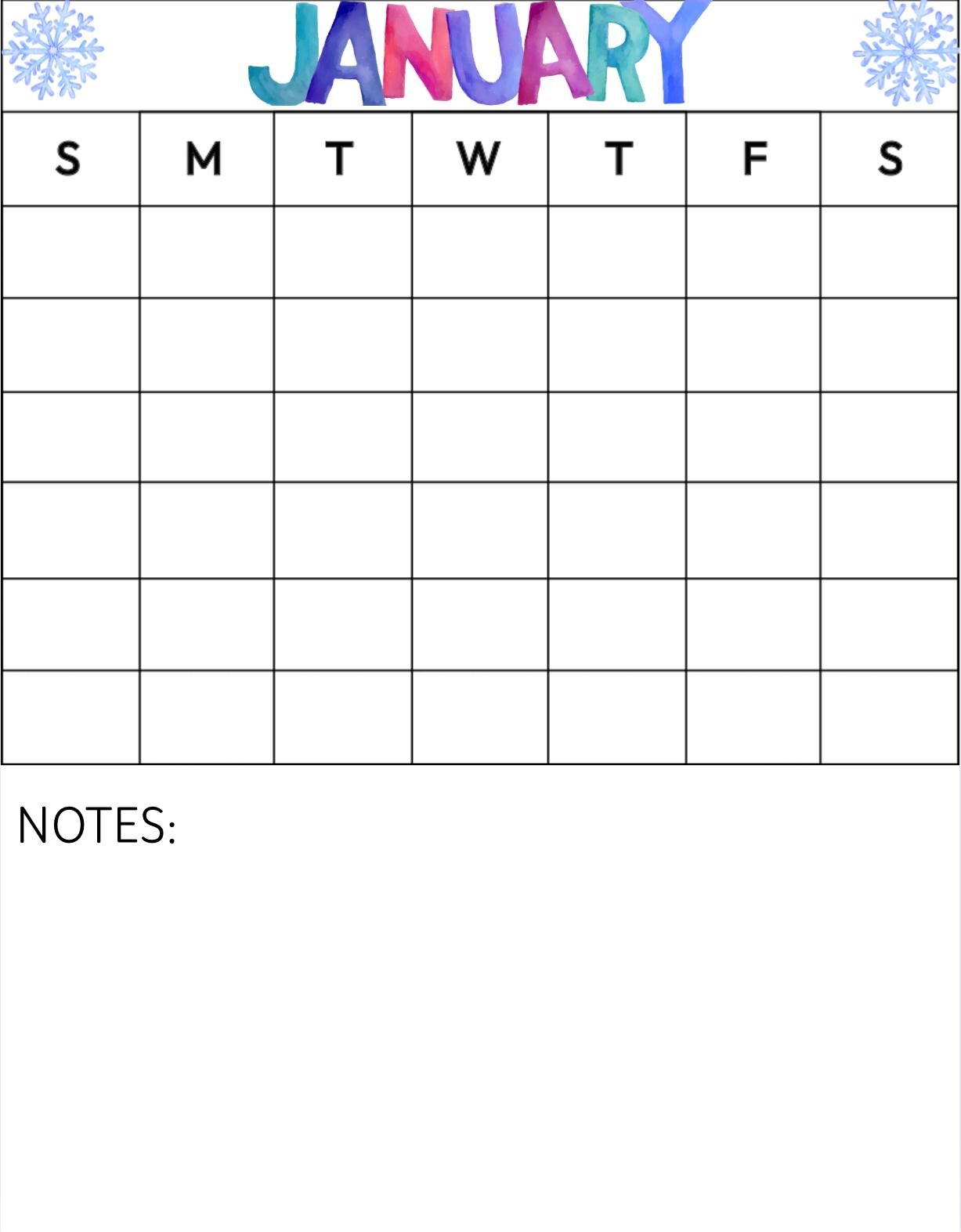 Monthly Calendar Printable - Etsy